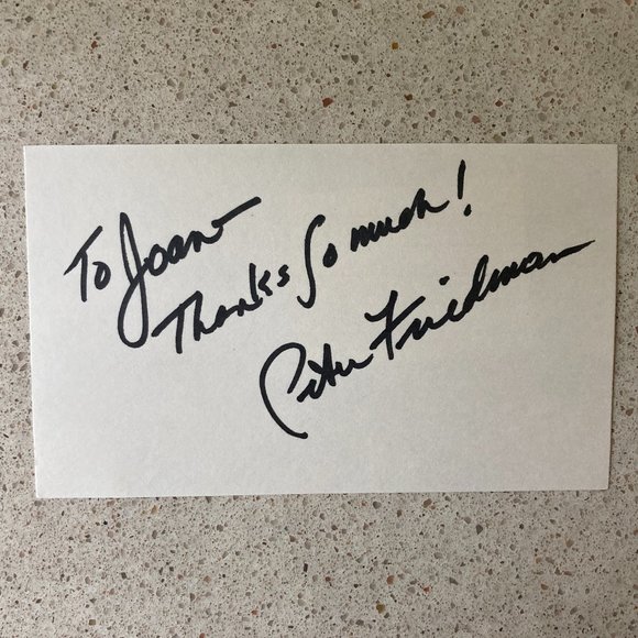 Autograph | Other | Peter Friedman Signed Inscribed Index Card 3x5 Tv ...
